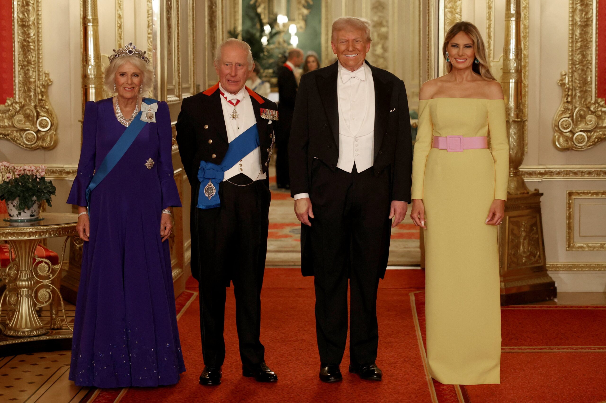 Kate stuns in gold evening coat at Donald Trump’s lavish state banquet ...